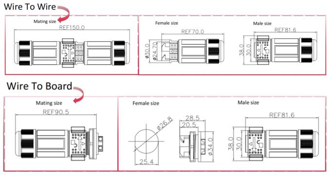 30A 3 Phase Power Connector Waterproof 9 Phase Signal Female PCB Panel ...
