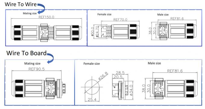 IP67 Power Signal Multi Pin Electrical Connectors Waterproof Male ...