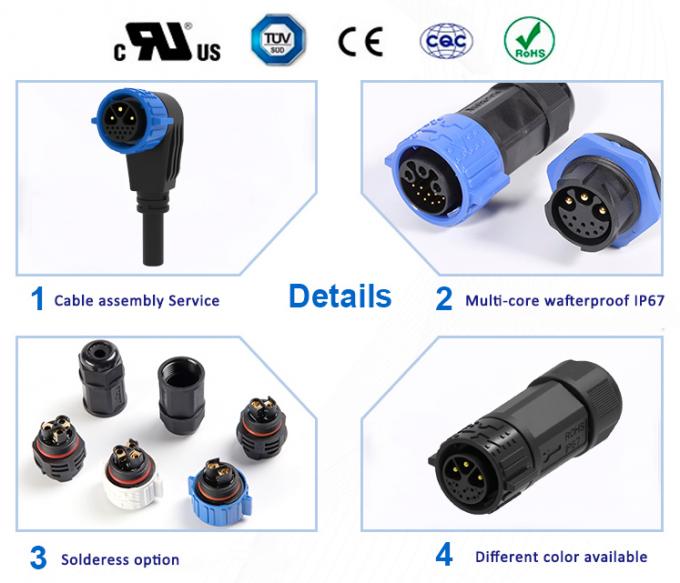 IP67 7AWG Circular Waterproof Male Female Connector 600V Stable Performance