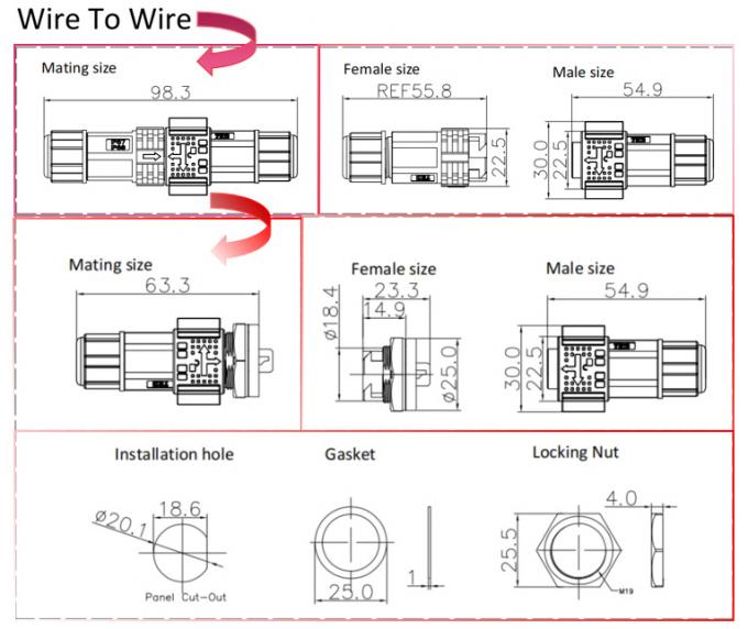 DC 5V 24V 60V 12V Waterproof Connector 11 Pin Round Connector Types ...
