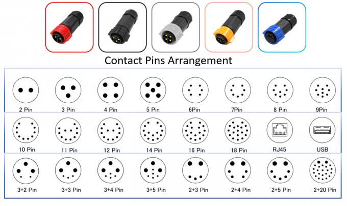 DC 5V 24V 60V 12V Waterproof Connector 11 Pin Round Connector Types ...
