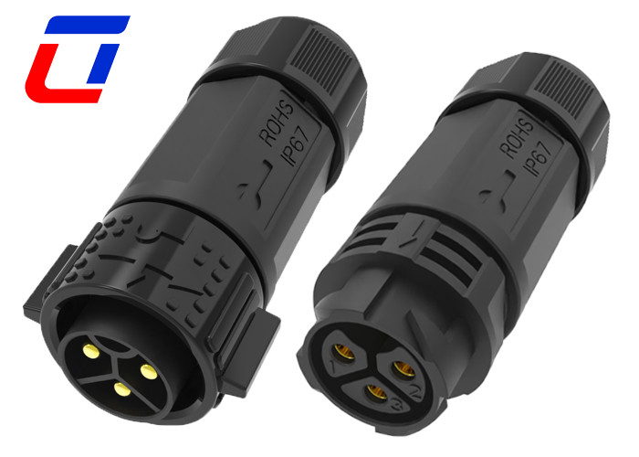 50A 300V Waterproof 3 Phase Cable Connector Round 3 Pin Screw Terminal ...